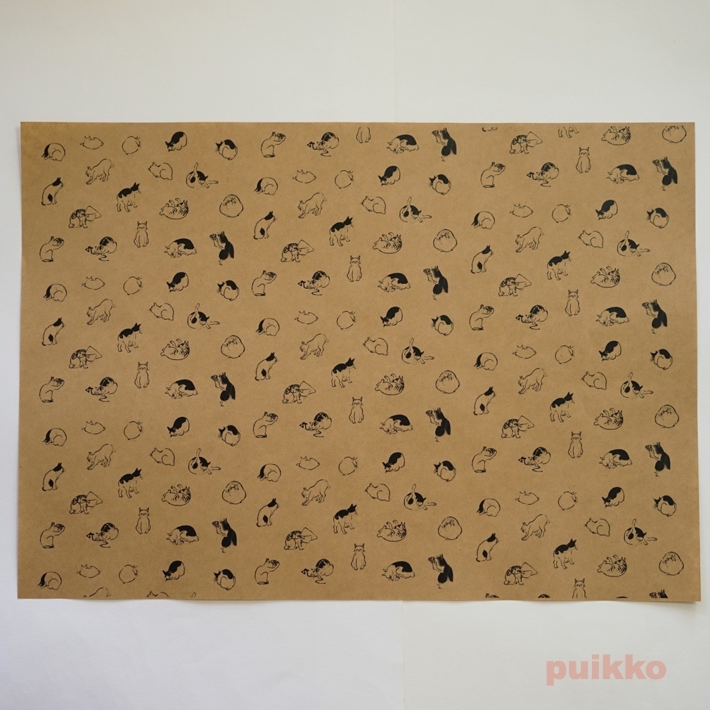 紙製ブックカバー 広重「浮世画譜」猫 A3判 - puikko - BOOTH