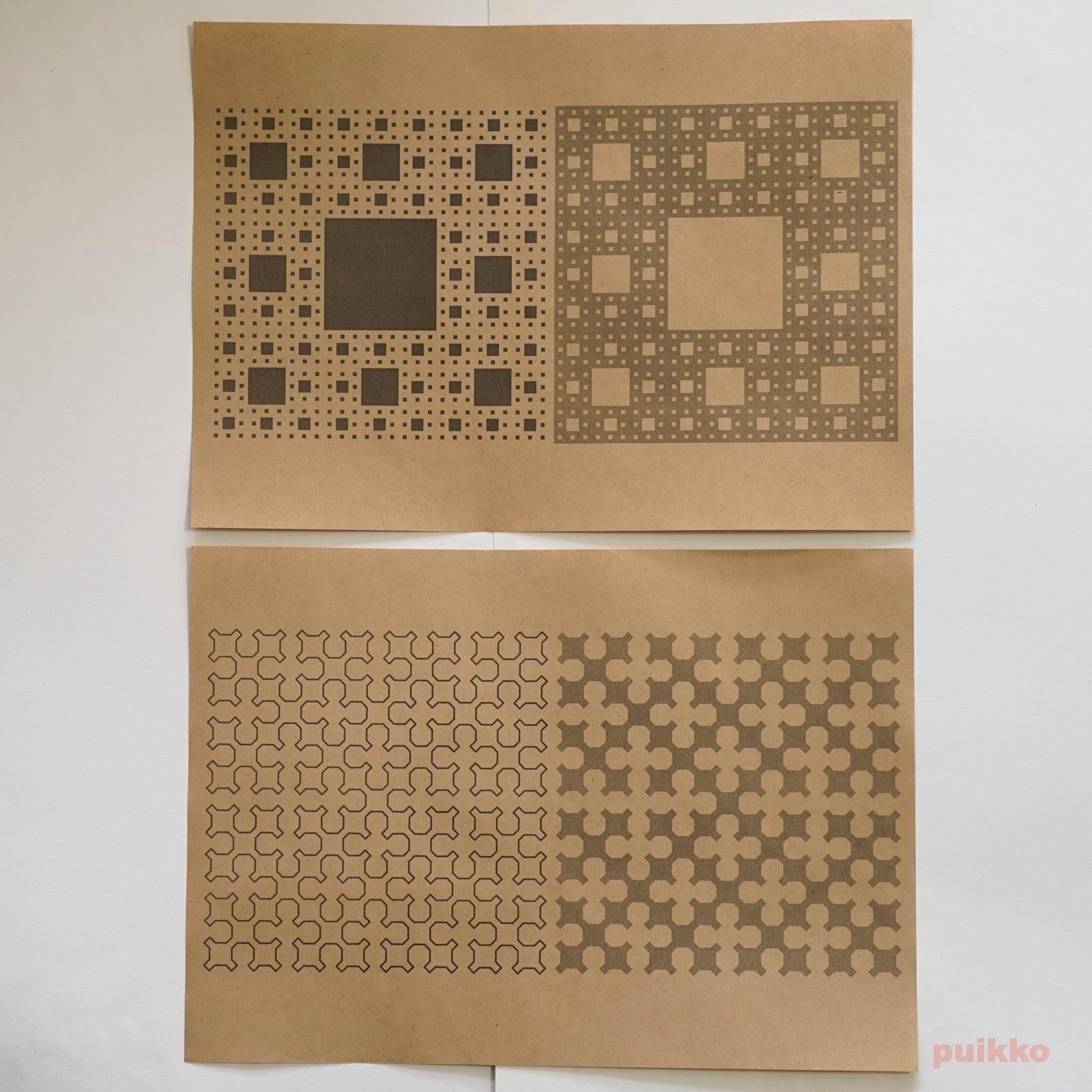 紙製ブックカバー フラクタル図形（5枚セット） - puikko - BOOTH