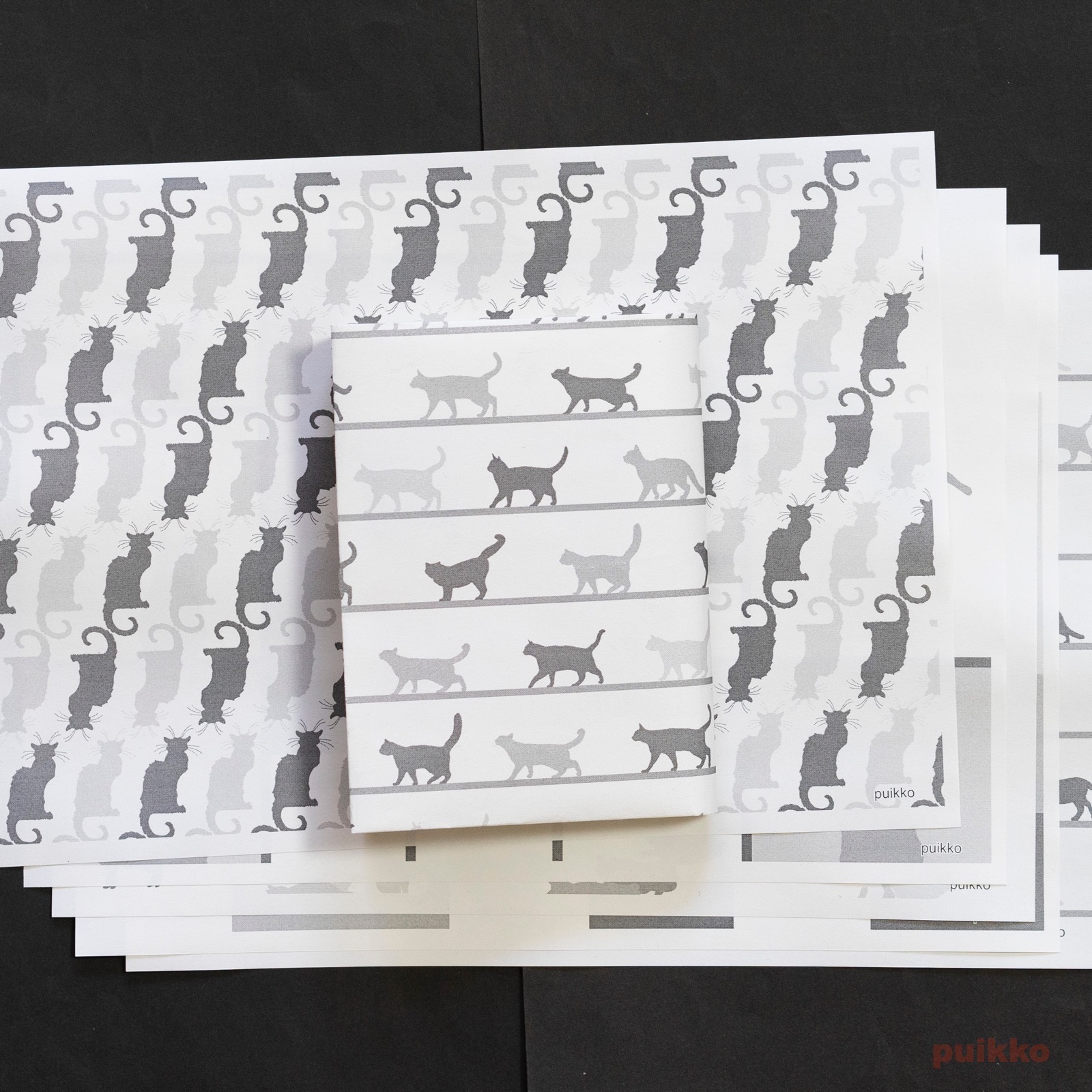 紙製ブックカバー 猫柄2（5枚セット） - puikko - BOOTH