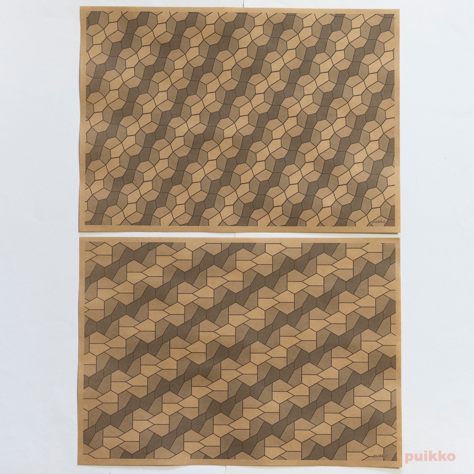 紙製ブックカバー 五角形のタイル（モノクロ）（5枚セット） - puikko - BOOTH