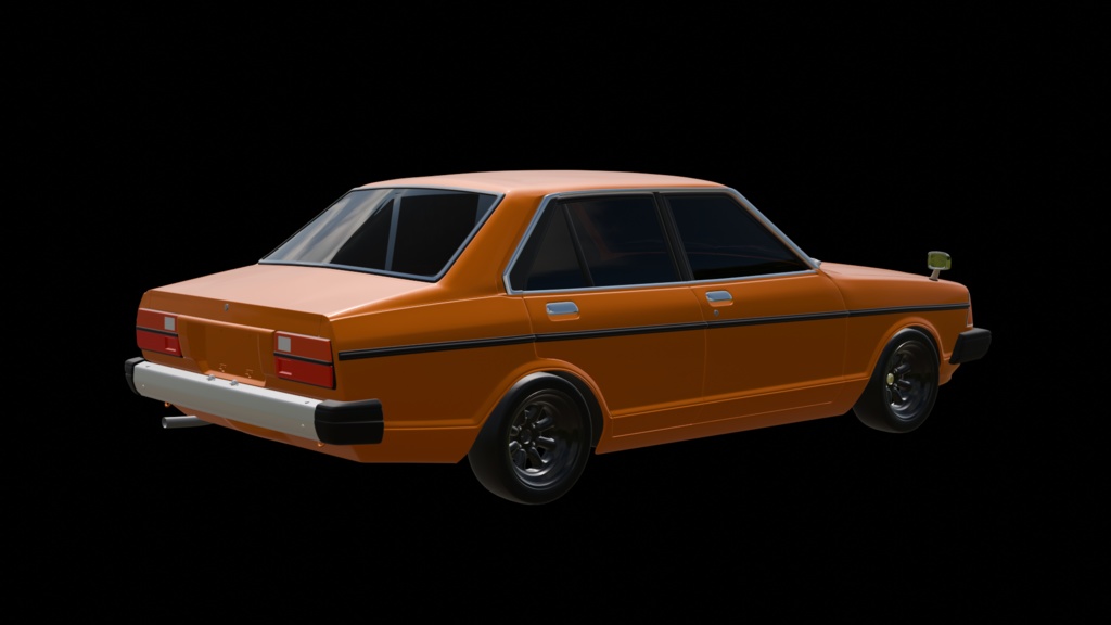【3D素材】サニーb310 4ドアセダン 後期 blender file - 昭和車物語 - BOOTH