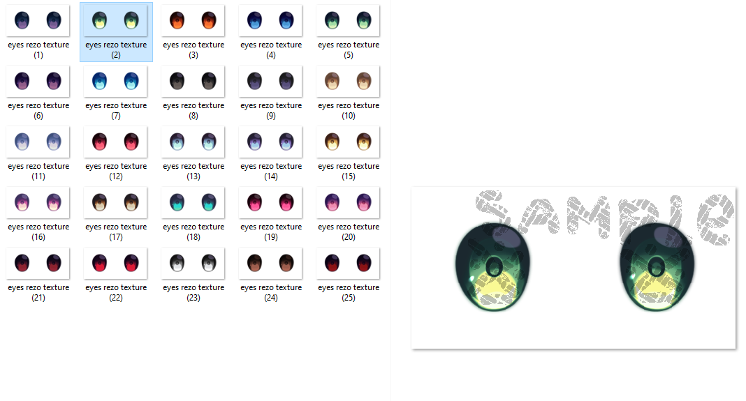 Vroid Eyes Texture - rezosempai - BOOTH