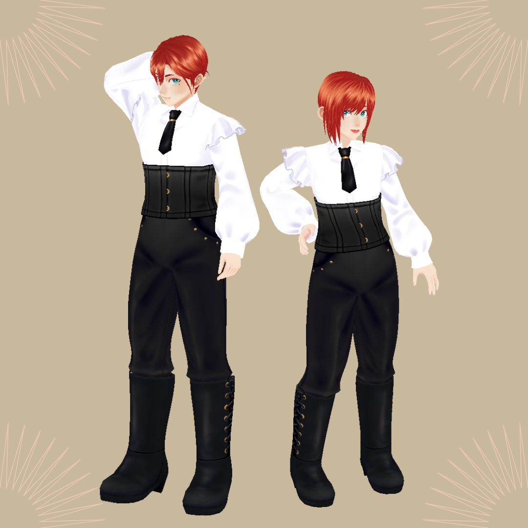 【男女兼用】コルセットセットアップ Corset Setup【 #VRoid カスタムアイテム】 - みずきの仕立屋さん - BOOTH