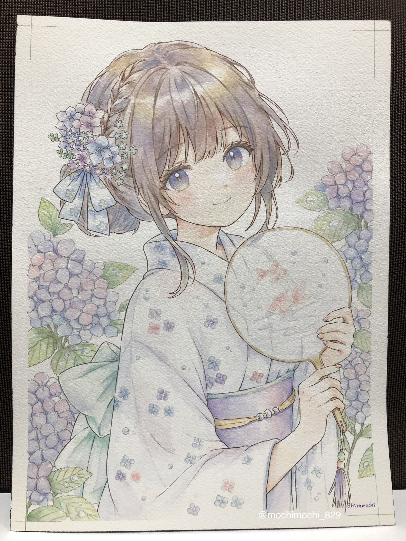 「紫陽花のころ」原画 - shiromochi-shop - BOOTH