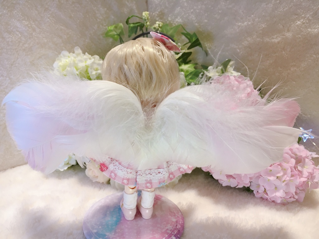 ドール用 翼 スノーピンク - 猫と久遠 - BOOTH