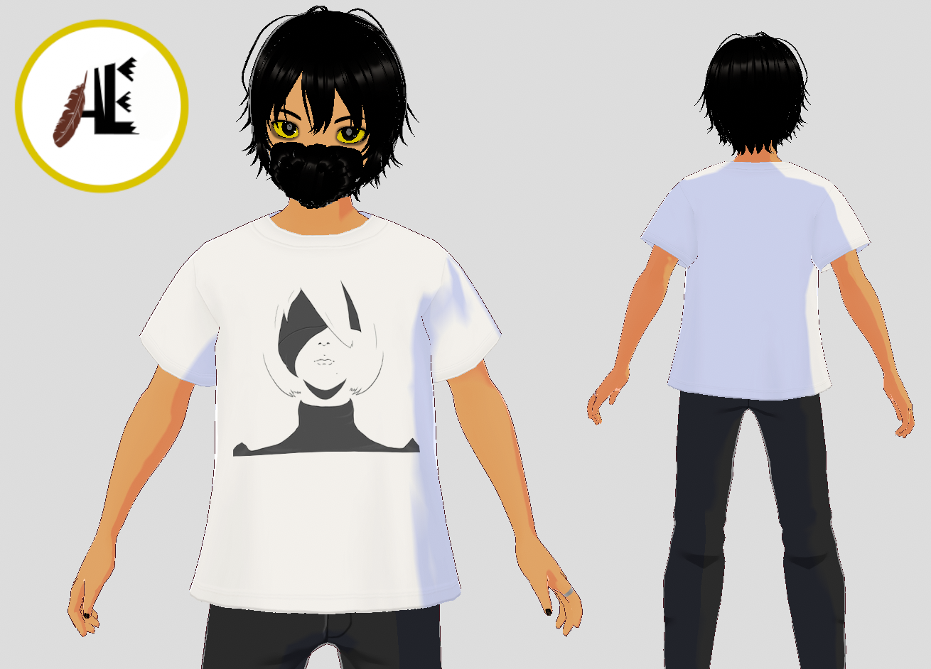 FREE VRoid Nier 2B hoodie/shirt - thraeshervt - BOOTH