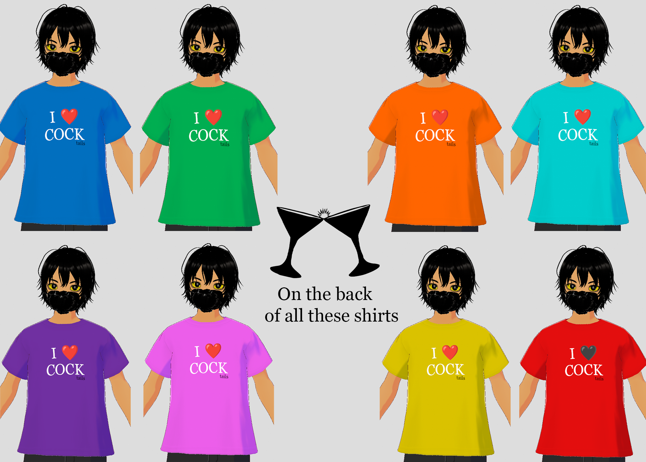FREE VRoid COCKtails shirts (10 colors) - thraeshervt - BOOTH