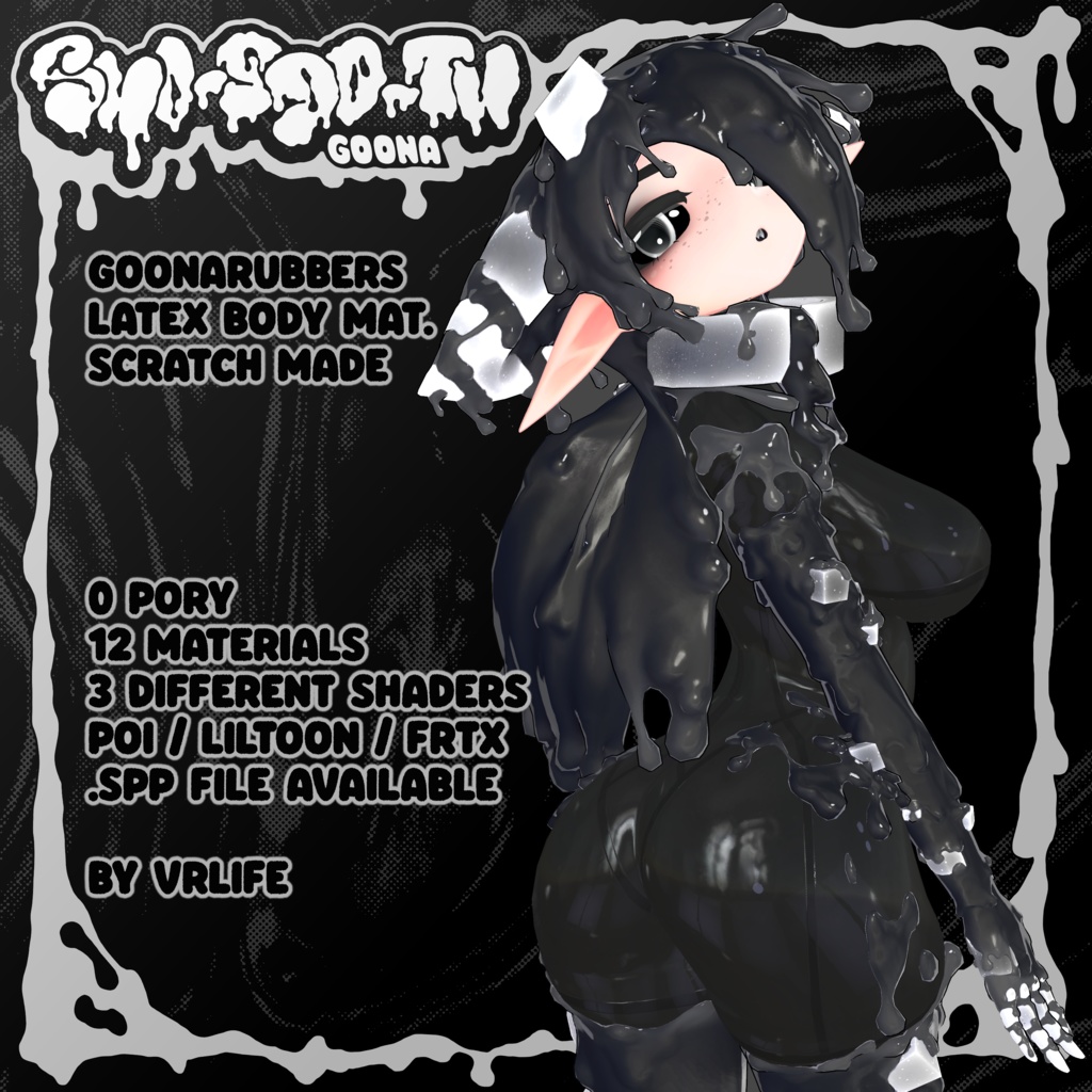 [VRC] Shoggoth Rubbers | Latex Suits for Goona (Torinyan) [Material Set] - VRLIFE STORE - BOOTH