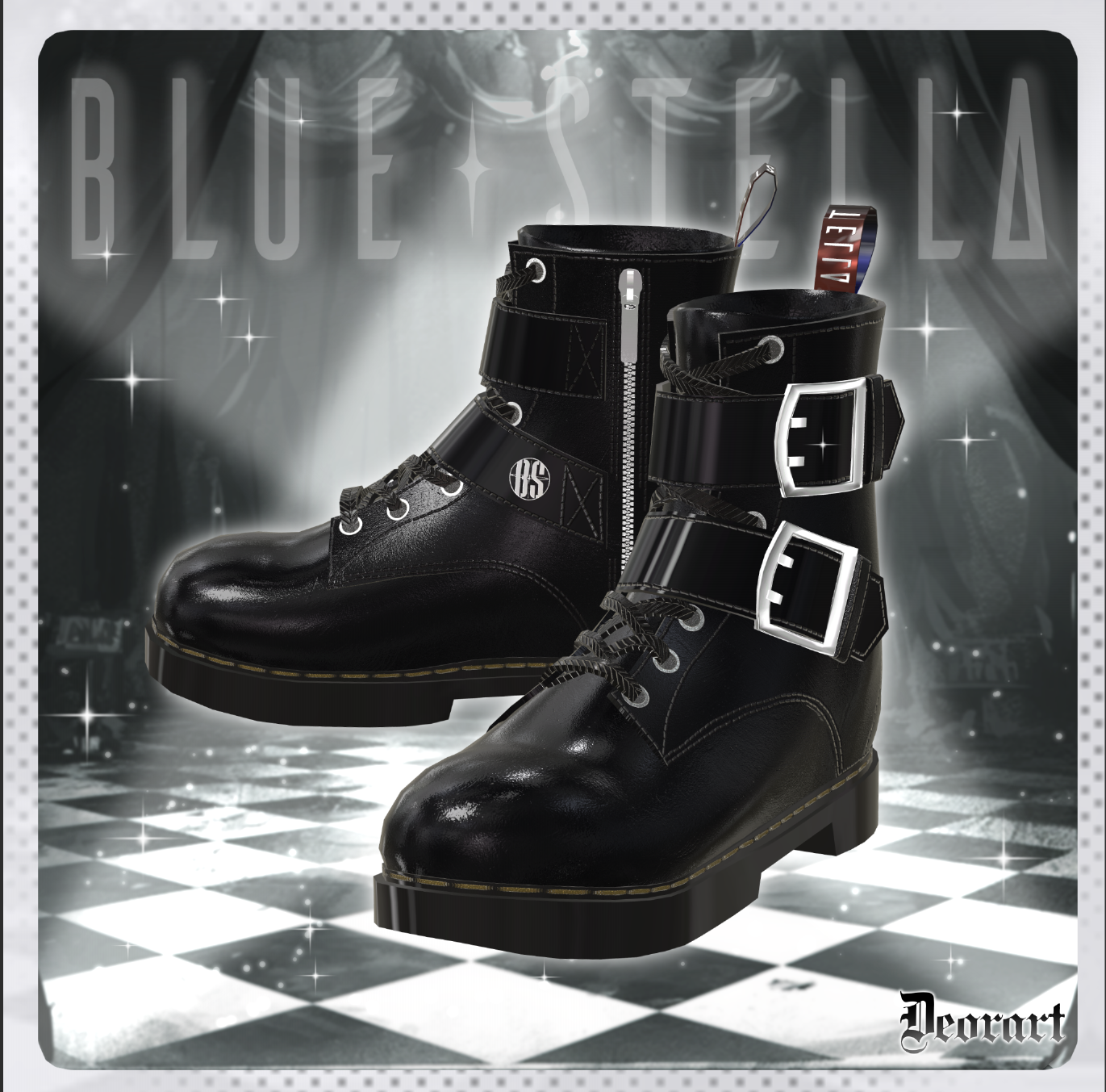 【Deorart モデル No.1リメイク】パンク系振袖パーカー・サルエルパンツコーデセット＆とろとろねこNECOLA #BLUESTELLA ...