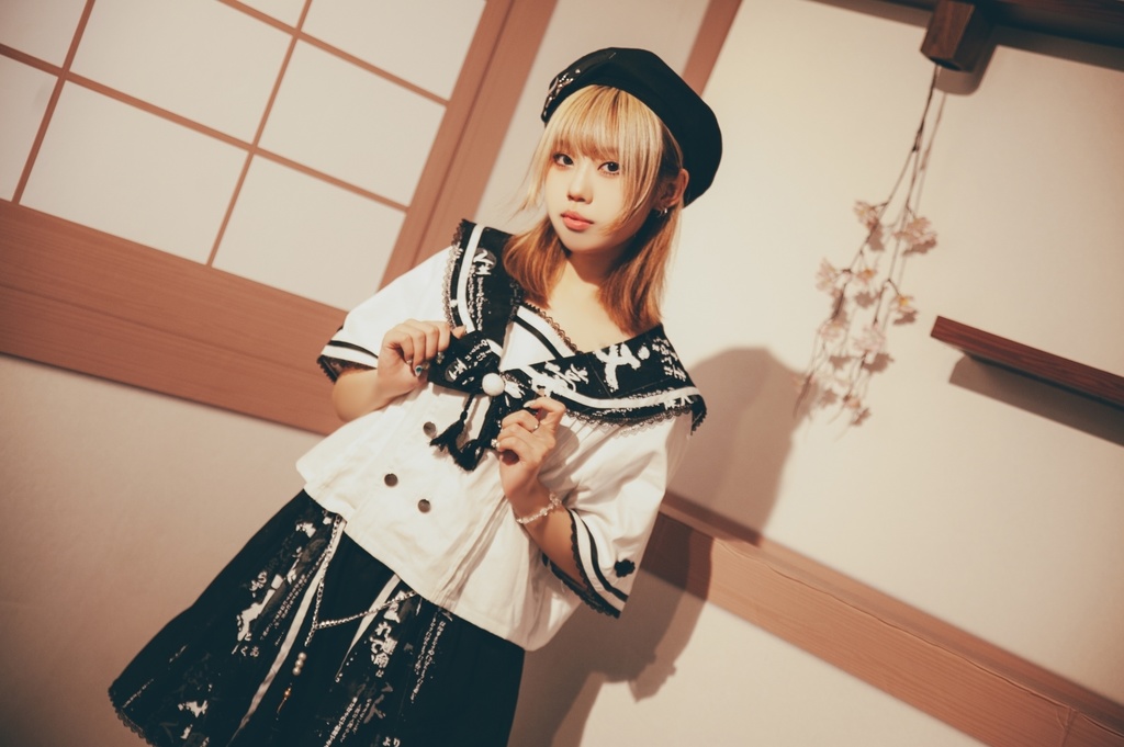 Jillpunk芥川龍之介 二次コン 文豪羅生門 人間不信 漢字柄 ダブルブレスト JKセーラー服 蝶ネクタイ付き チャイナボタン半袖 水兵制服ドレス タッセル鎖チェーン付き ワンピース ...