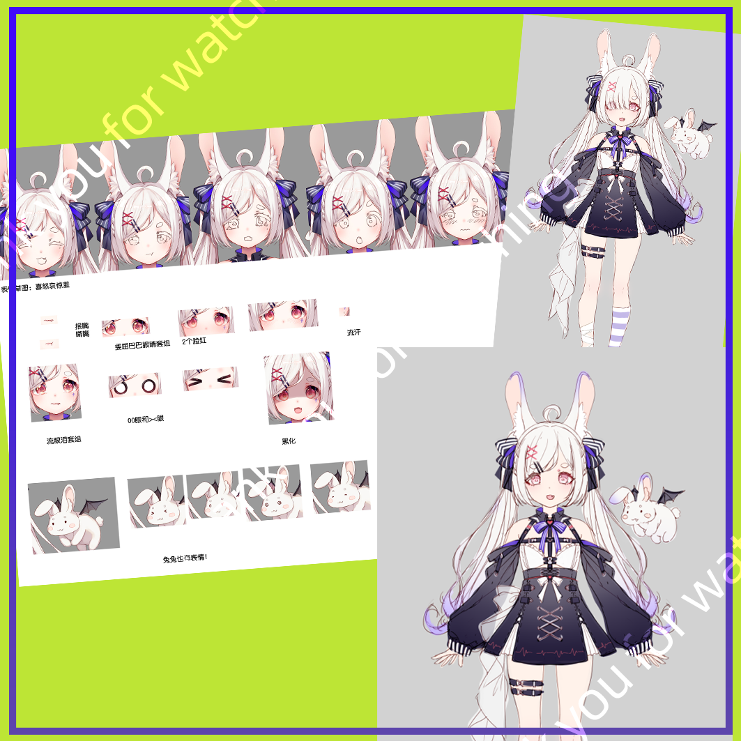 高度精緻度Live2D完全モデル【VTube Studio】 - 灰色のウサギ - BOOTH