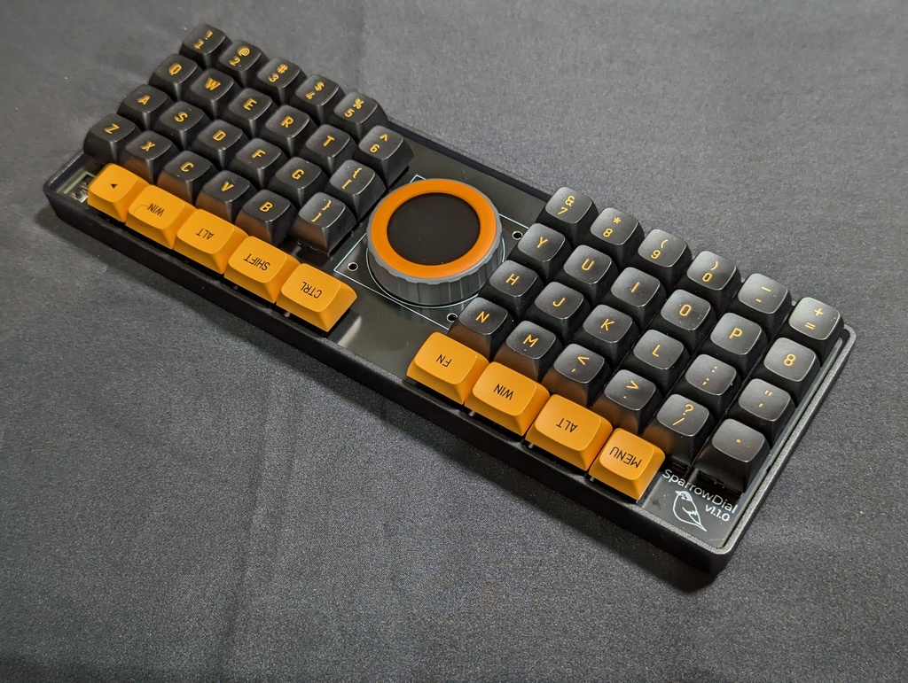 SparrowDial : M5StackCore2、M5Dialをトラックパッドとして搭載可能なGH60互換ケース対応自作キーボードキット ...