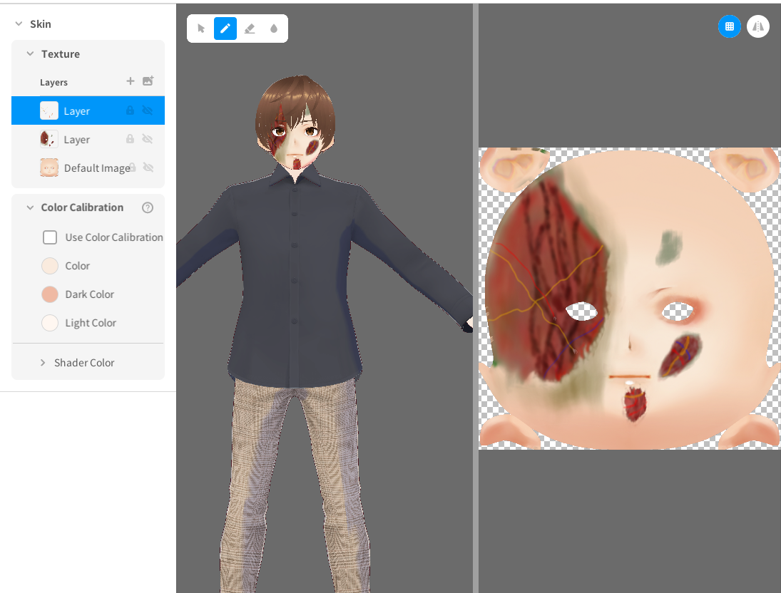 Vroid robot revealing wires - Akira's Creations - BOOTH