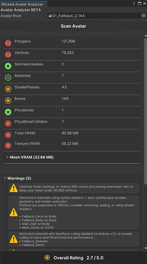Wicked Avatar Analyzer - menty - BOOTH