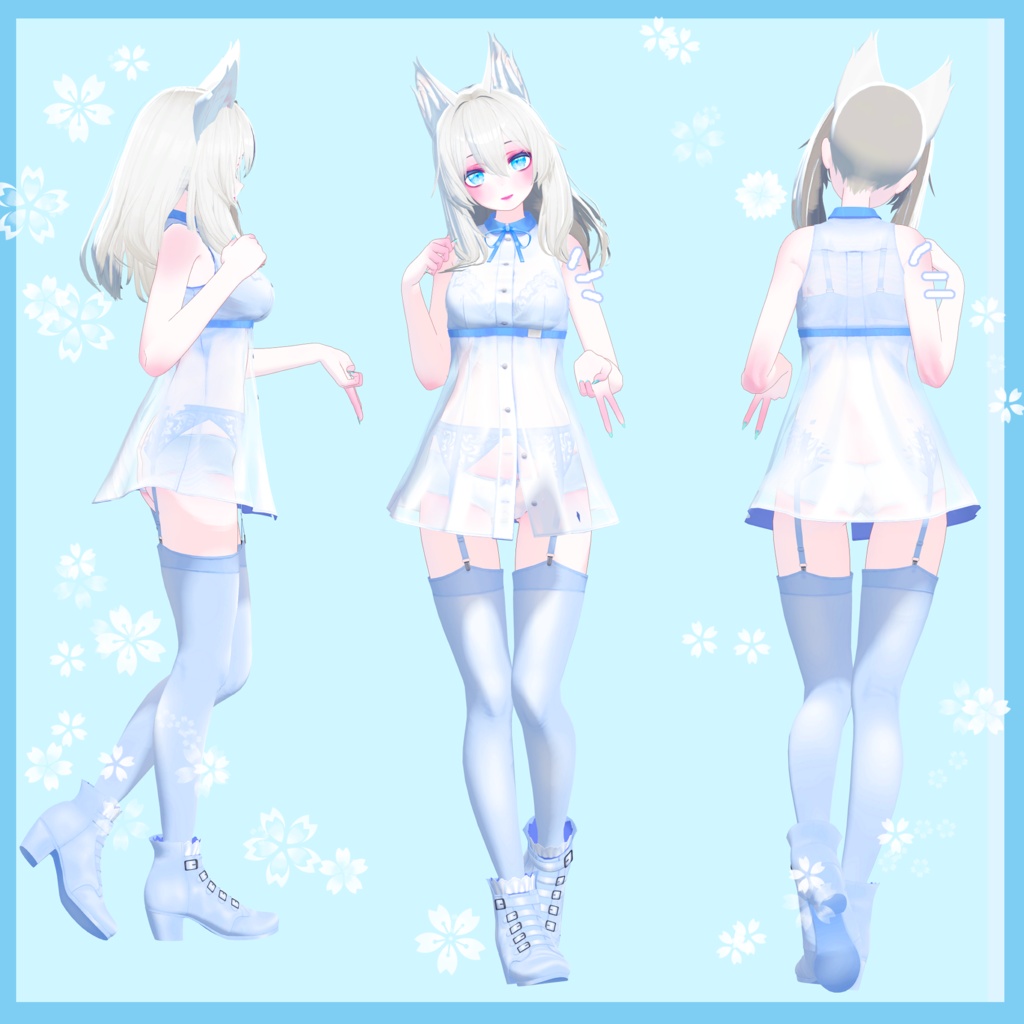 [VRChat][桔梗] 水濡れのような、半透明に映るKikyoのベーシックワンピース / kikyo Default One Piece ...