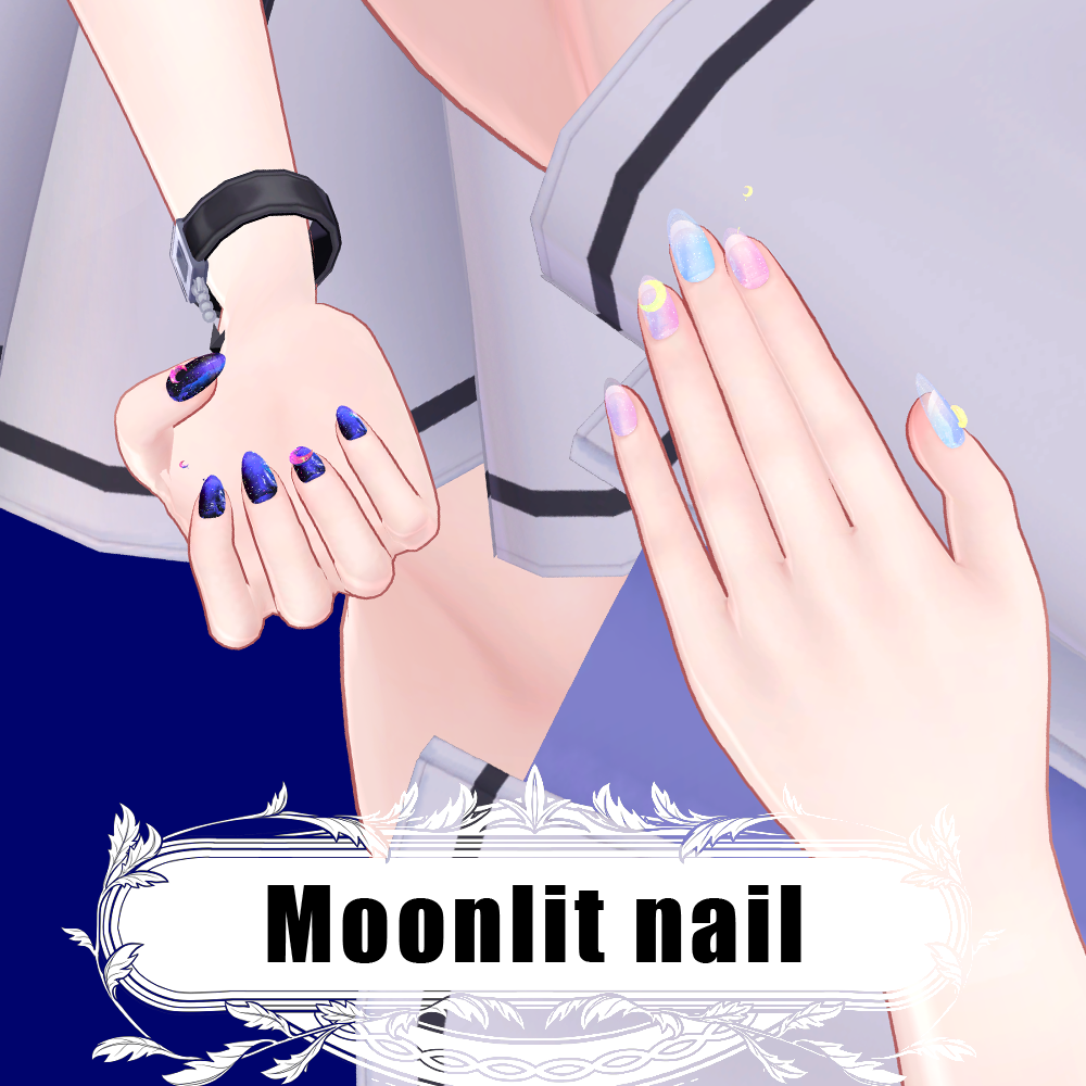 【VRChat】 月の光のかけら / Moonlit nail / 달빛의 조각 * for airi, shinano - WaterMelon - BOOTH