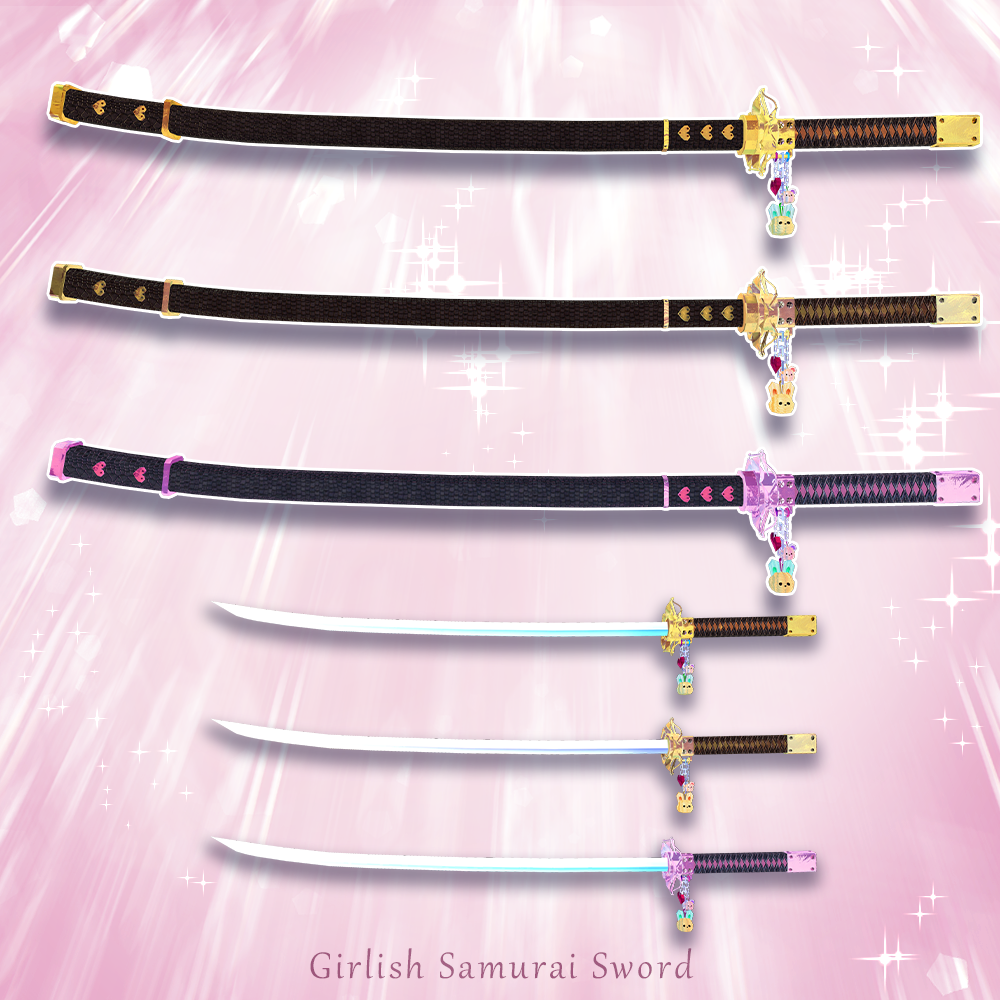 +10 Avatar ! 【VRChat】 少女の日本刀 / Girlish Samurai Sword / 소녀의 일본도 * For ...