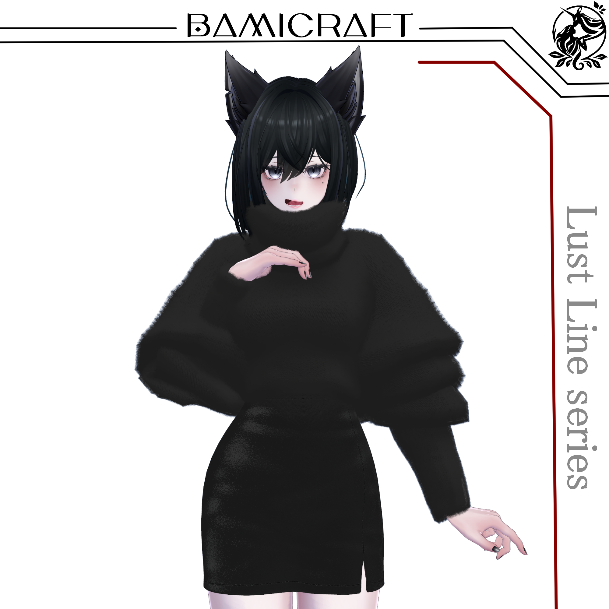 ≪Lust Line series≫タイトスカート、タートルネックニット 複数アバター対応 - Bamicraft - BOOTH