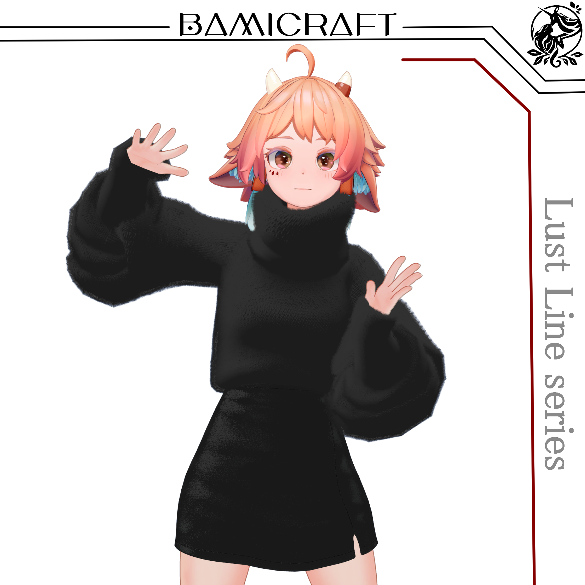 ≪Lust Line series≫タイトスカート、タートルネックニット 複数アバター対応 - Bamicraft - BOOTH