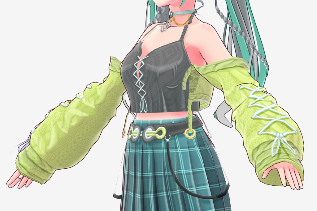 Off-Shoulder Cardigan Sweater【Top Attachment 3D VRoid Model】 - Alsiel ...