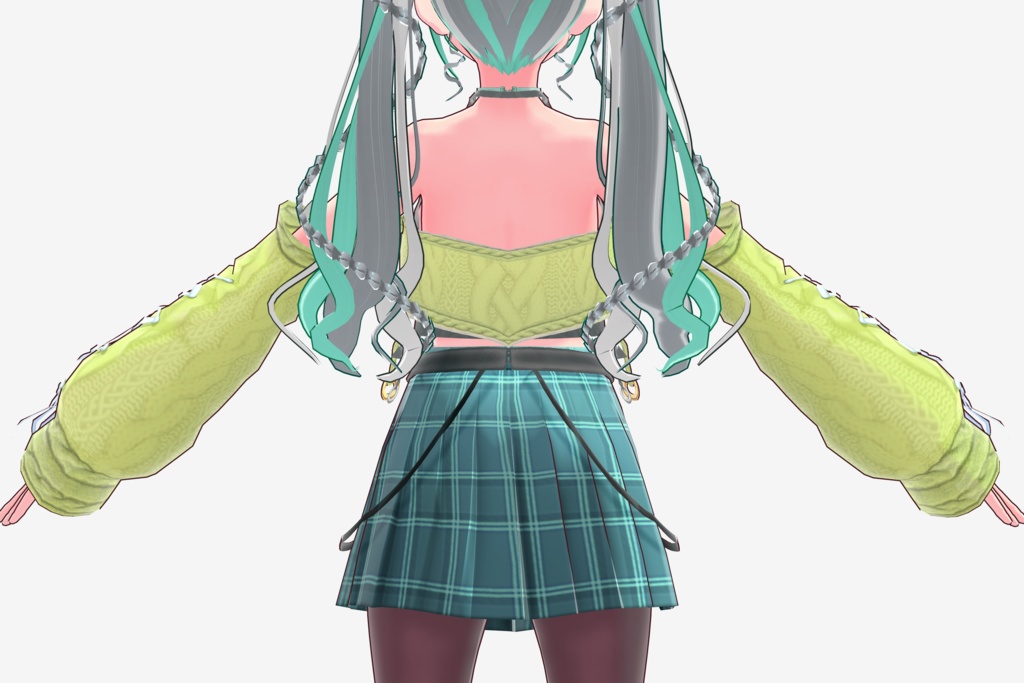 Off-Shoulder Cardigan Sweater【Top Attachment 3D VRoid Model】 - Alsiel ...