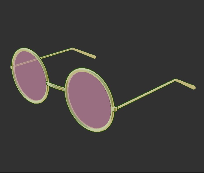 Rounded Eye Glass with Rim light effect 3D asset [for VRoid, VRChat ...
