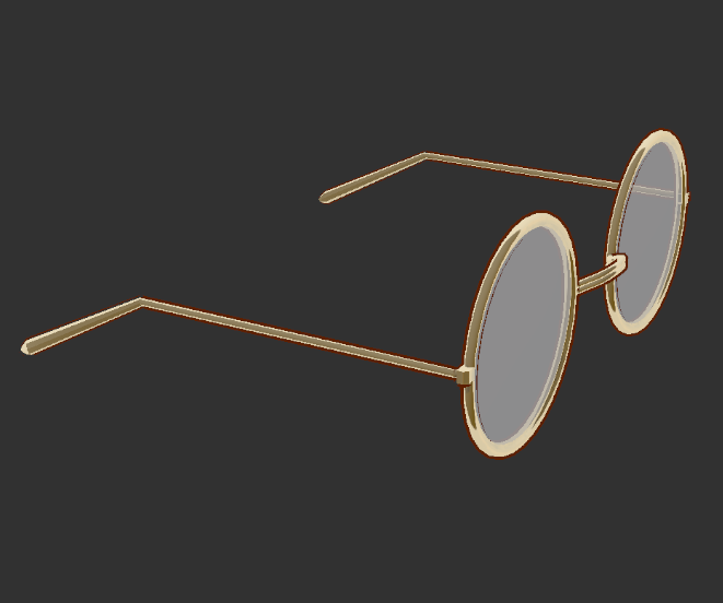 Rounded Eye Glass with Rim light effect 3D asset [for VRoid, VRChat ...