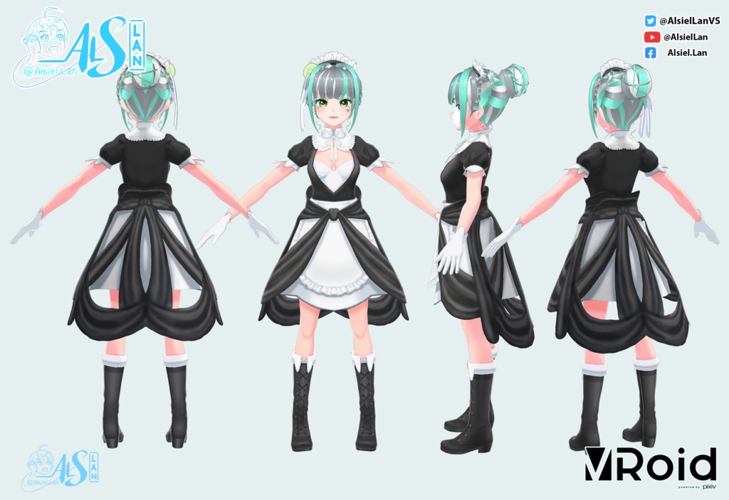 Maid Outfit [VRoid] (Top to bottom Custom Items) - Alsiel Lan Art - BOOTH