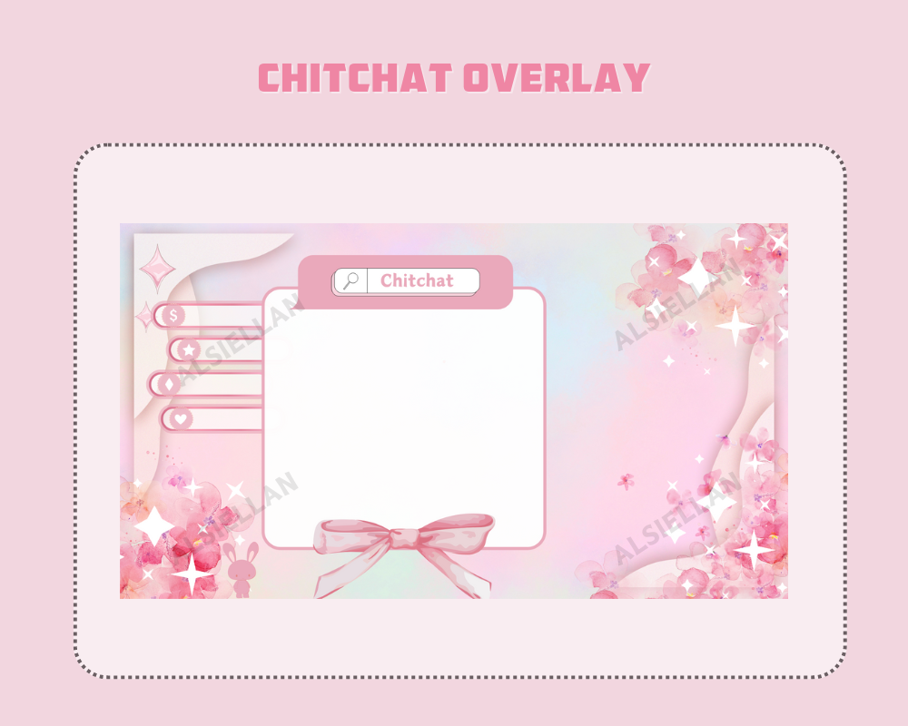 Coquette Pink Stream Overlay ┃Streamelements, OBS, Twitch, YouTube ...