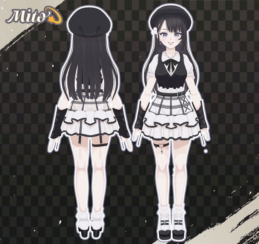 Mito Vroid model [Soft Goth Girl] - Alsiel Lan Art - BOOTH