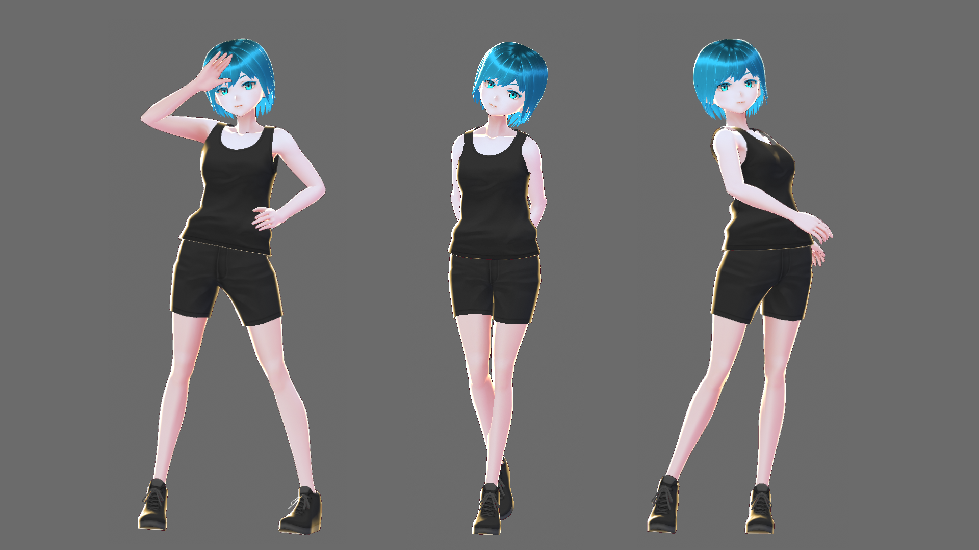 VRoid - Outfit - Training Set (Black) - Roetic Arts - BOOTH