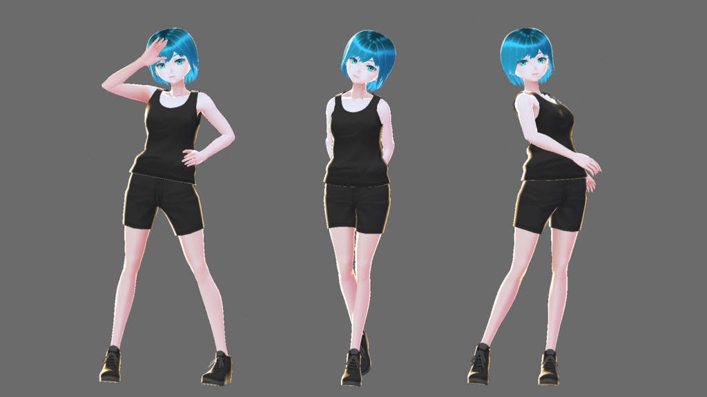 VRoid - Outfit - Training Set (Black) - Roetic Arts - BOOTH