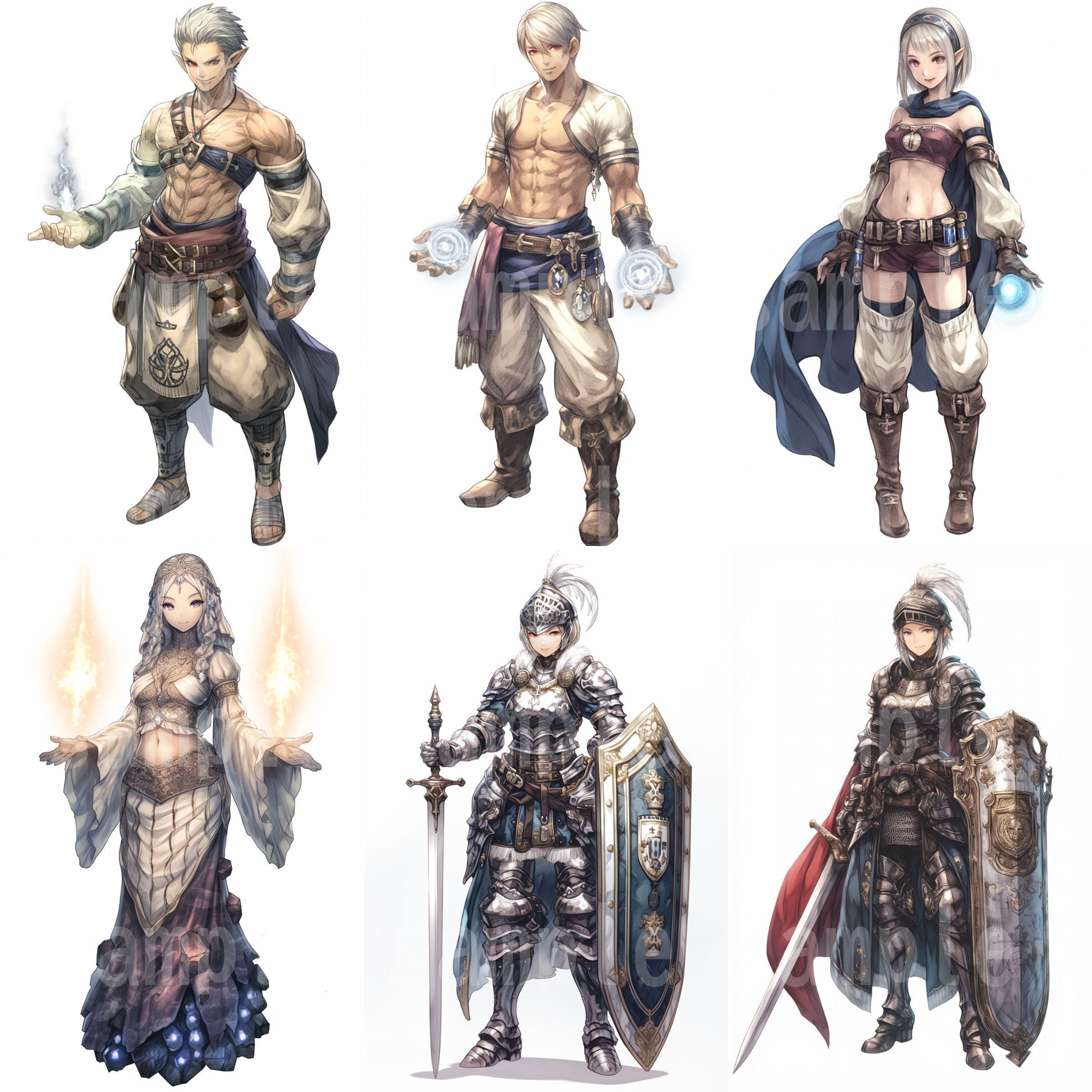 【100枚】RPG職業立ち絵イラスト part1【著作権フリー素材】TRPG - scenery - BOOTH