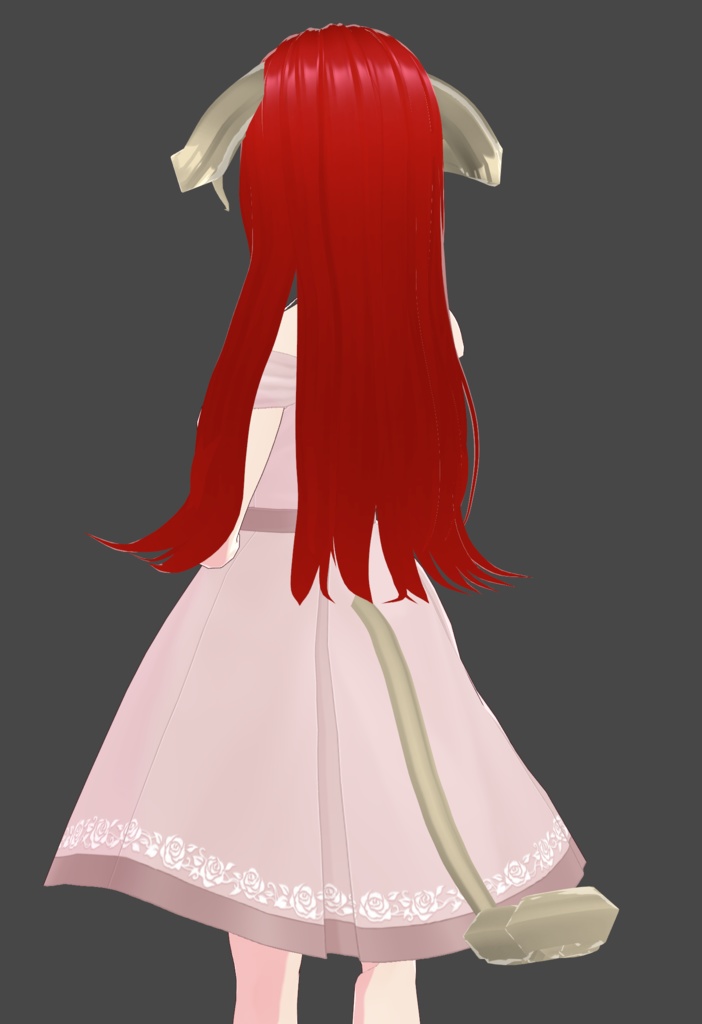 [VRoid] Red Ram Girl Set [Hair + Horns + Tail] - littlebiit - BOOTH