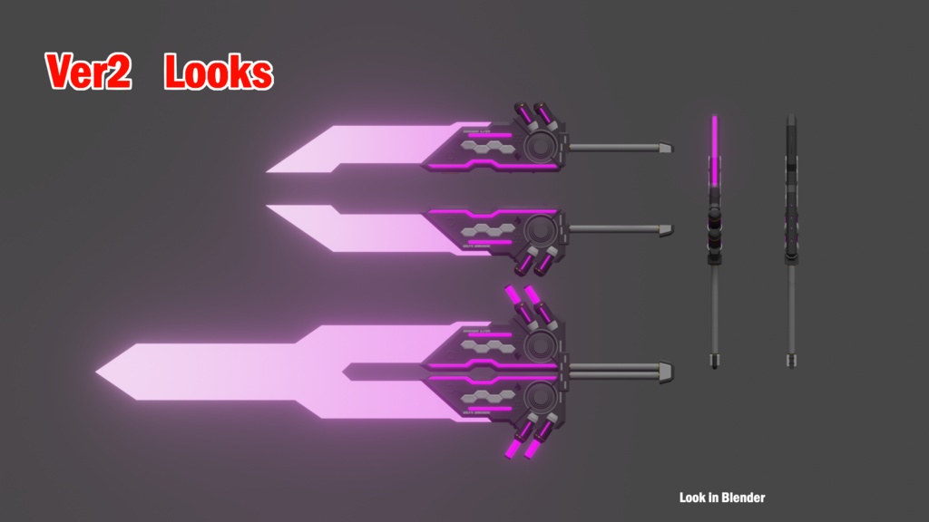 [for VRChat]大剣/双剣(Sword/Twinblade)「ヘムロストラ(Hemlostra)」[Weapon Model ...