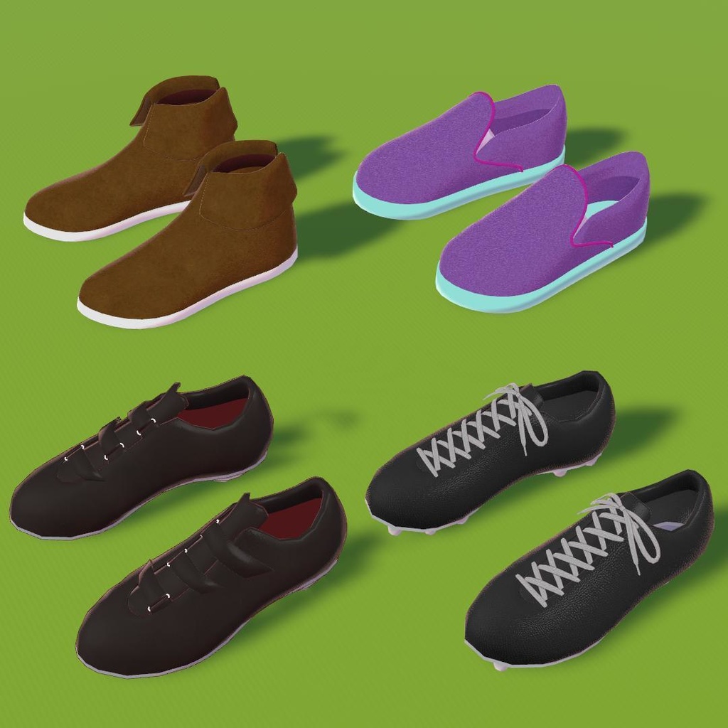 靴セット1 FBX VRC - AGの3D素材屋 - BOOTH