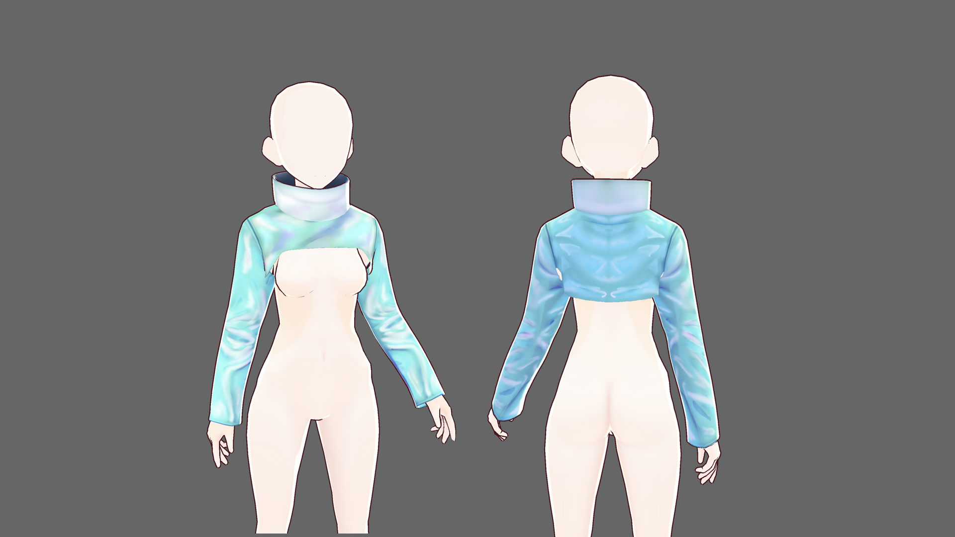 [Vroid Beta Ver] Holo Crop Sweater Pack (Vroid Texture) - calypso-void ...