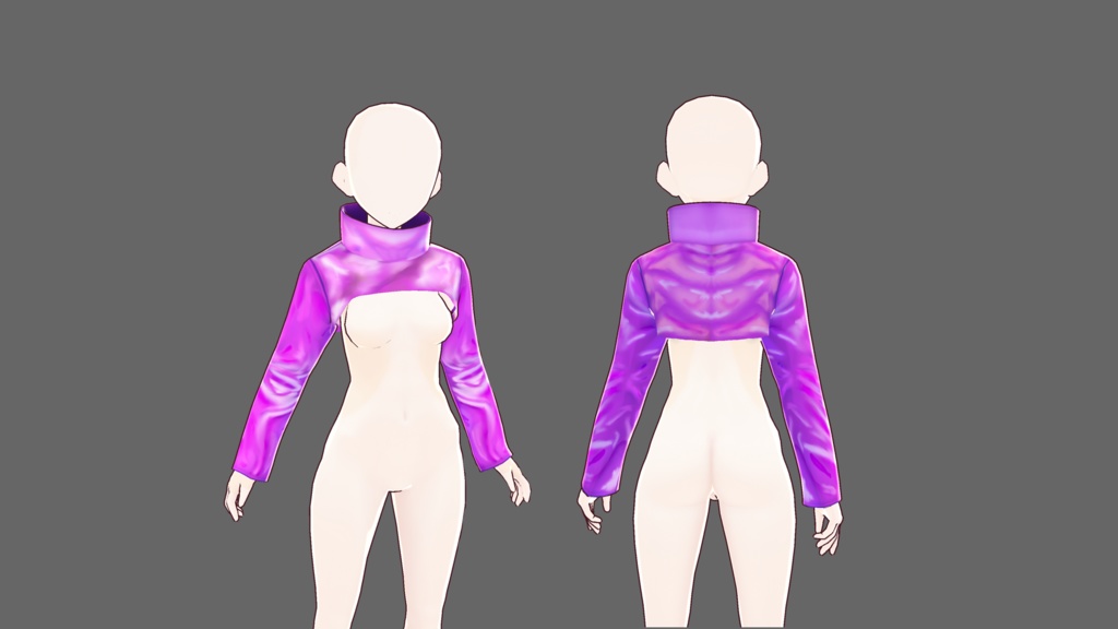 [Vroid Beta Ver] Holo Crop Sweater Pack (Vroid Texture) - calypso-void ...