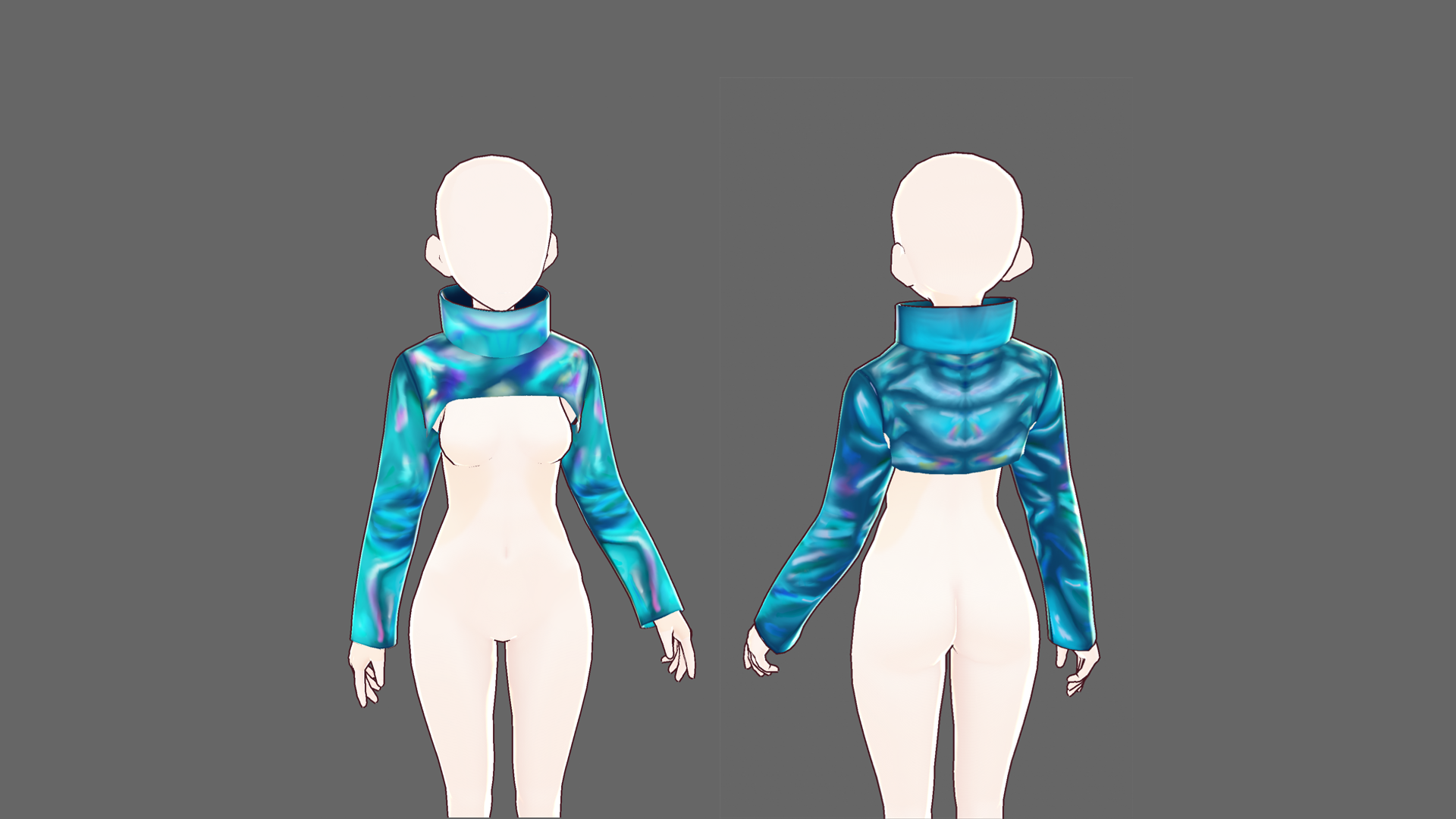 [Vroid Beta Ver] Holo Crop Sweater Pack (Vroid Texture) - calypso-void ...