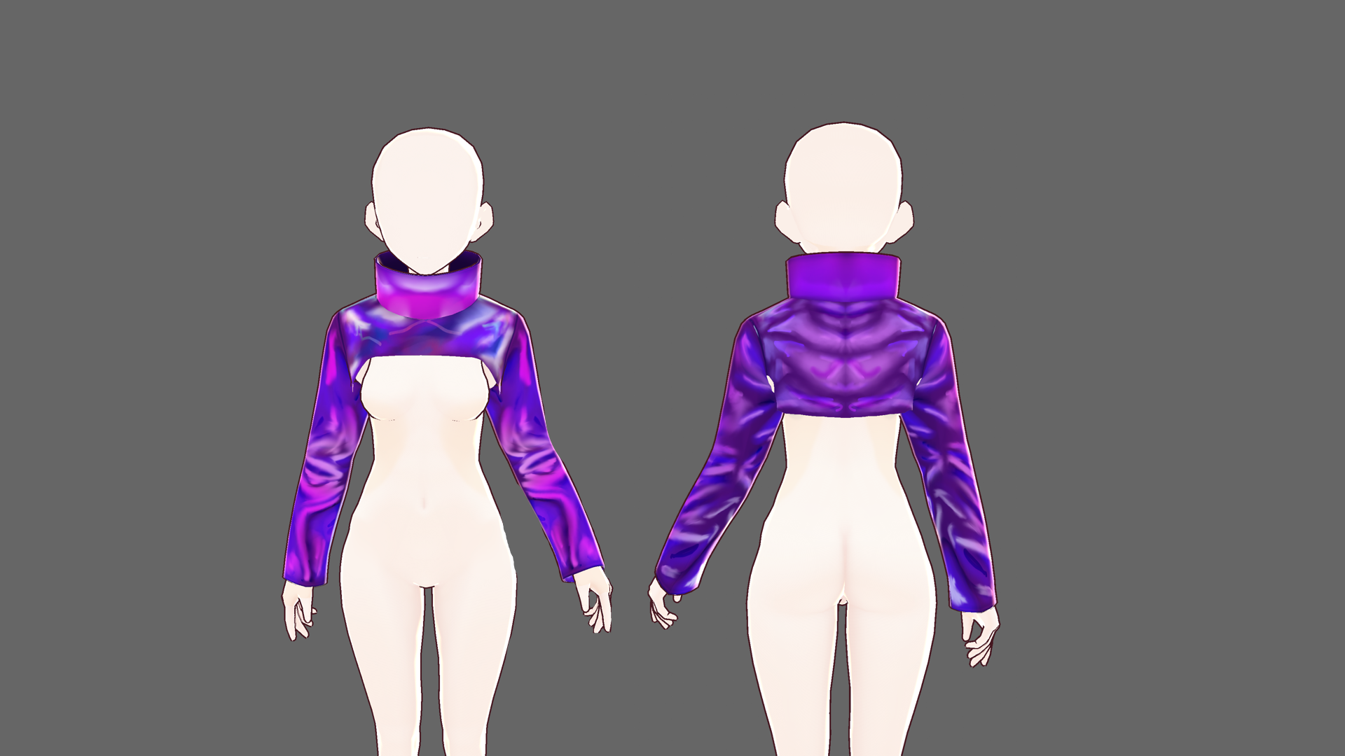 Holo Crop Sweater Pack (Vroid Texture) - calypso-vroid - BOOTH