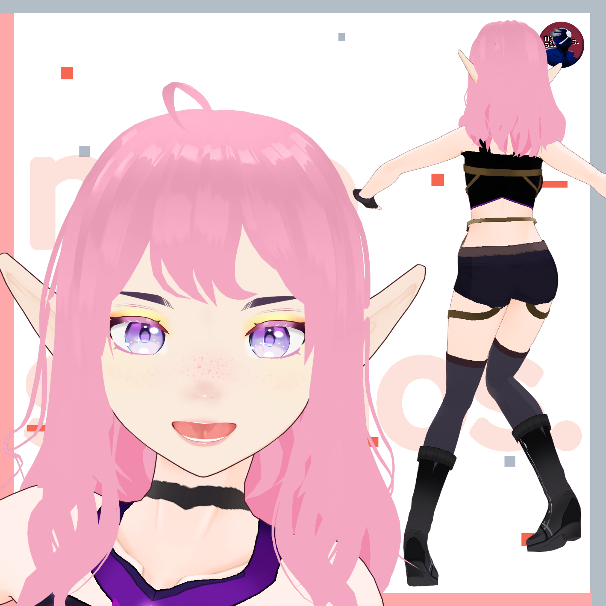 Elf Vroid set! Texture, assets, hair and outfits presets all included ...