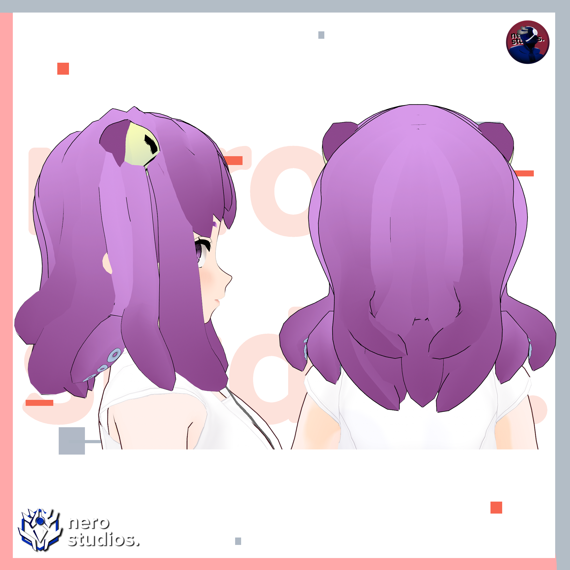 OCTOPUS FUNNY HAIRSTYLE (Vroid file) / ヘア タコ 髪型 ハロウィン 女の子 - nerostudios ...