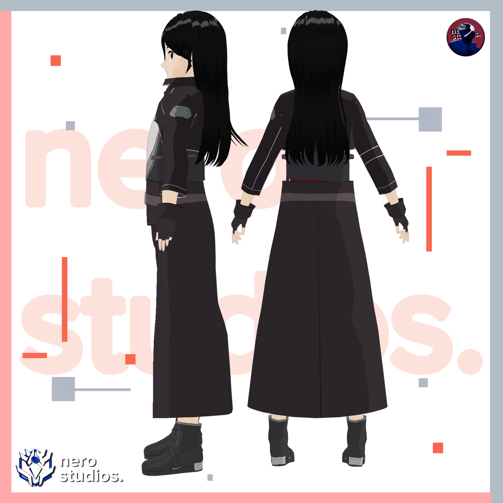 FEMALE KIRITO SWORD ART ONLINE GUNGALE MODEL ANIME (Vroid file ...