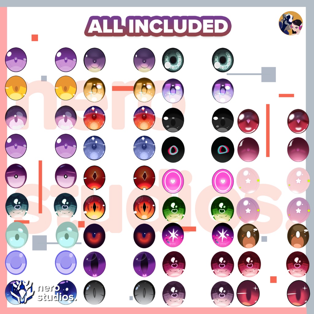 EYE TEXTURE MEGAPACK (34 vroid eyes texture variations) - nerostudios ...