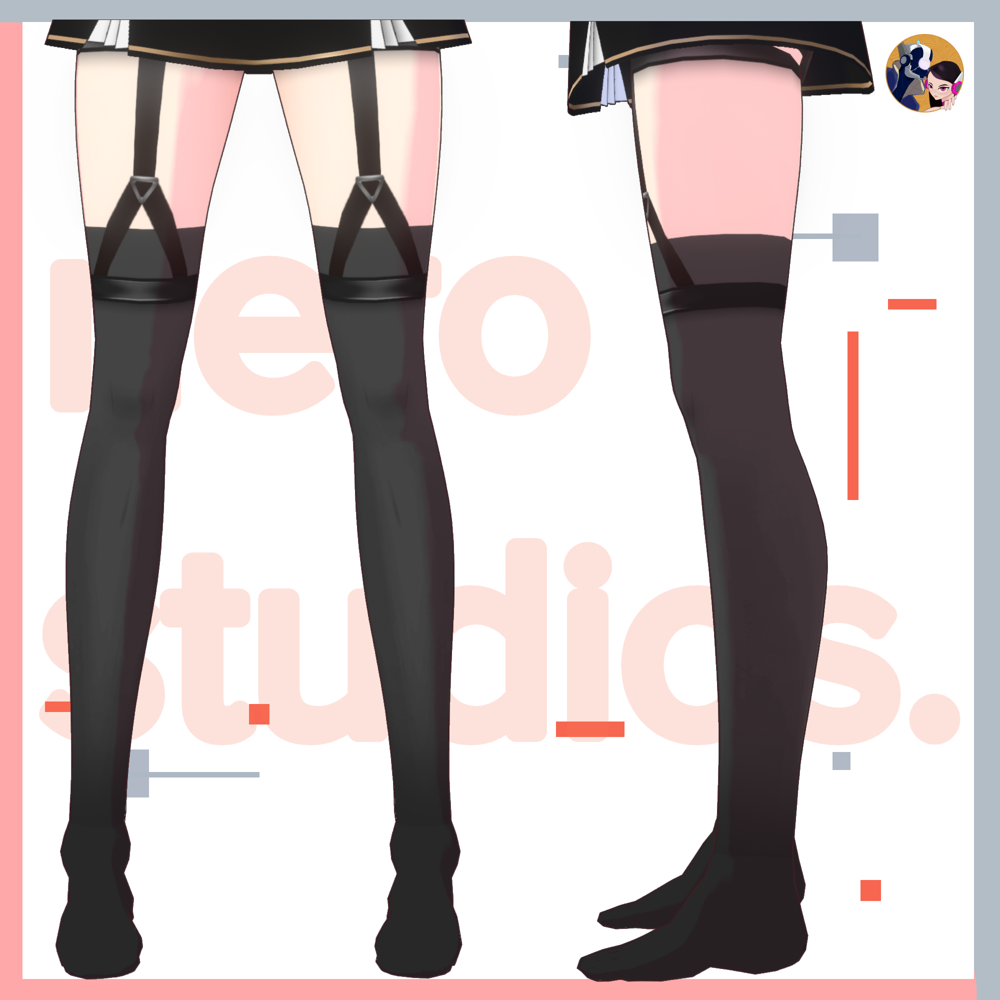6 VROID SOCKS STOCKINGS MEGAPACK / Vtuber socks, Vroid stocking textures, assets, presets ...