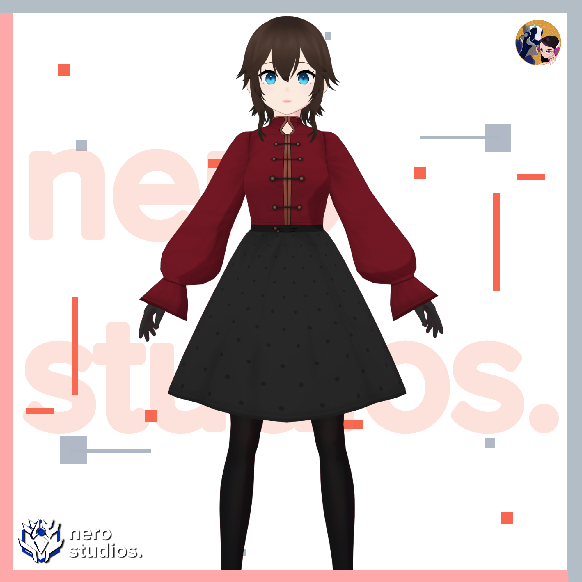 Vroid Clothes, Vroid Dress, Kimono, Coat, Hoodie, red dress, cute ...