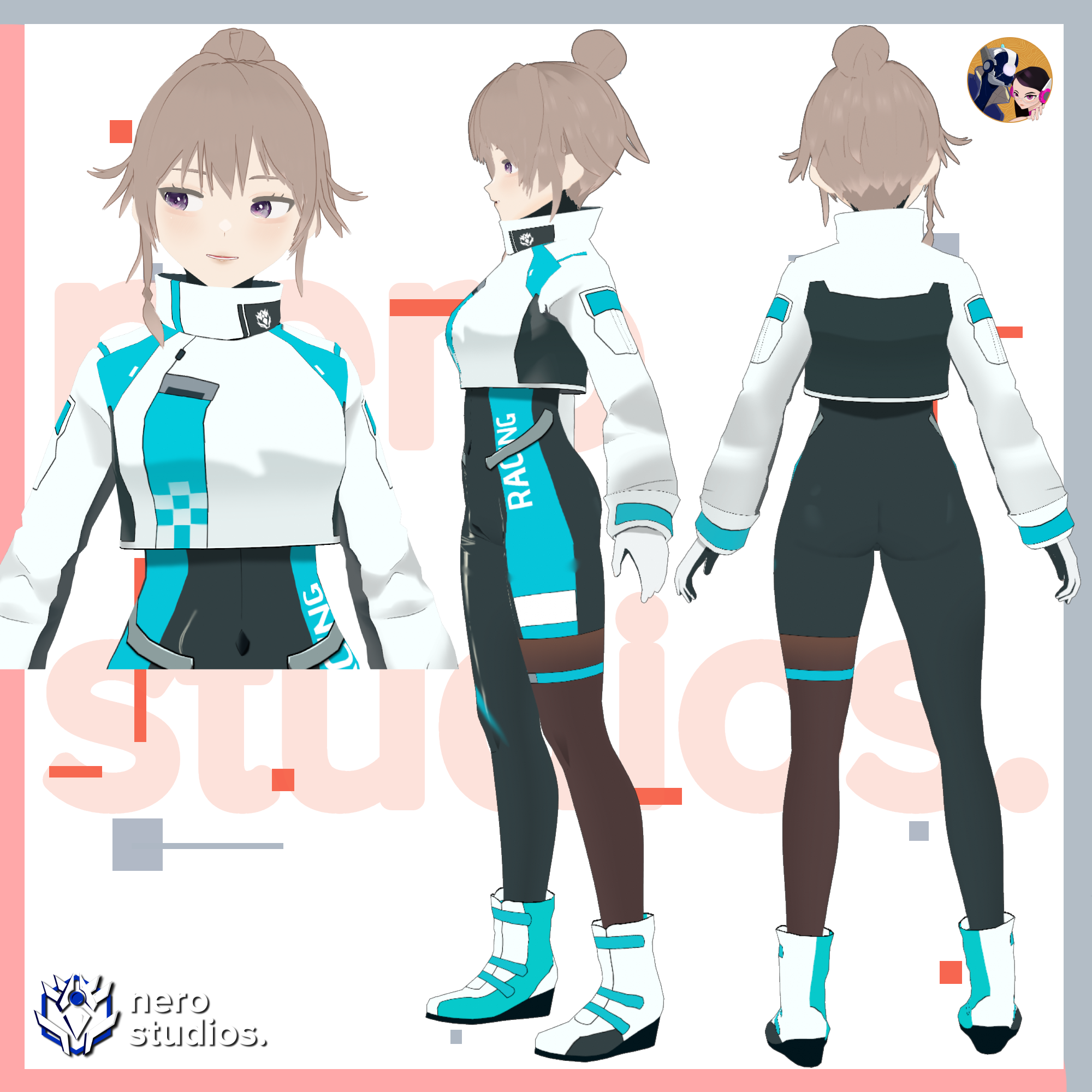 RACING SUIT GIRL (VROID FILE), SPORT GIRL, SEXY EMPOWERED レーシングスーツガール ...