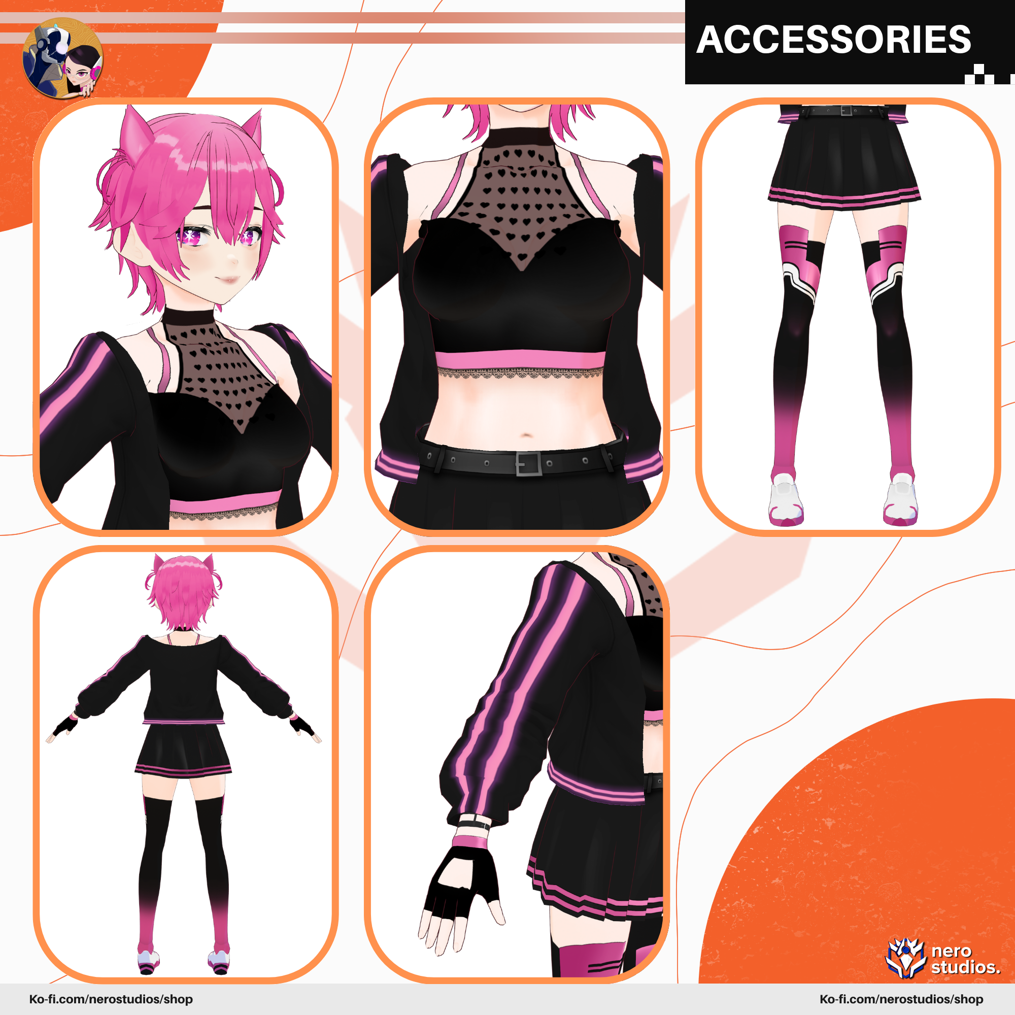 CAT GIRL VTUBER MODEL, CAT EARS, VROID CLOTHES, VTUBER MODEL, VROID ...