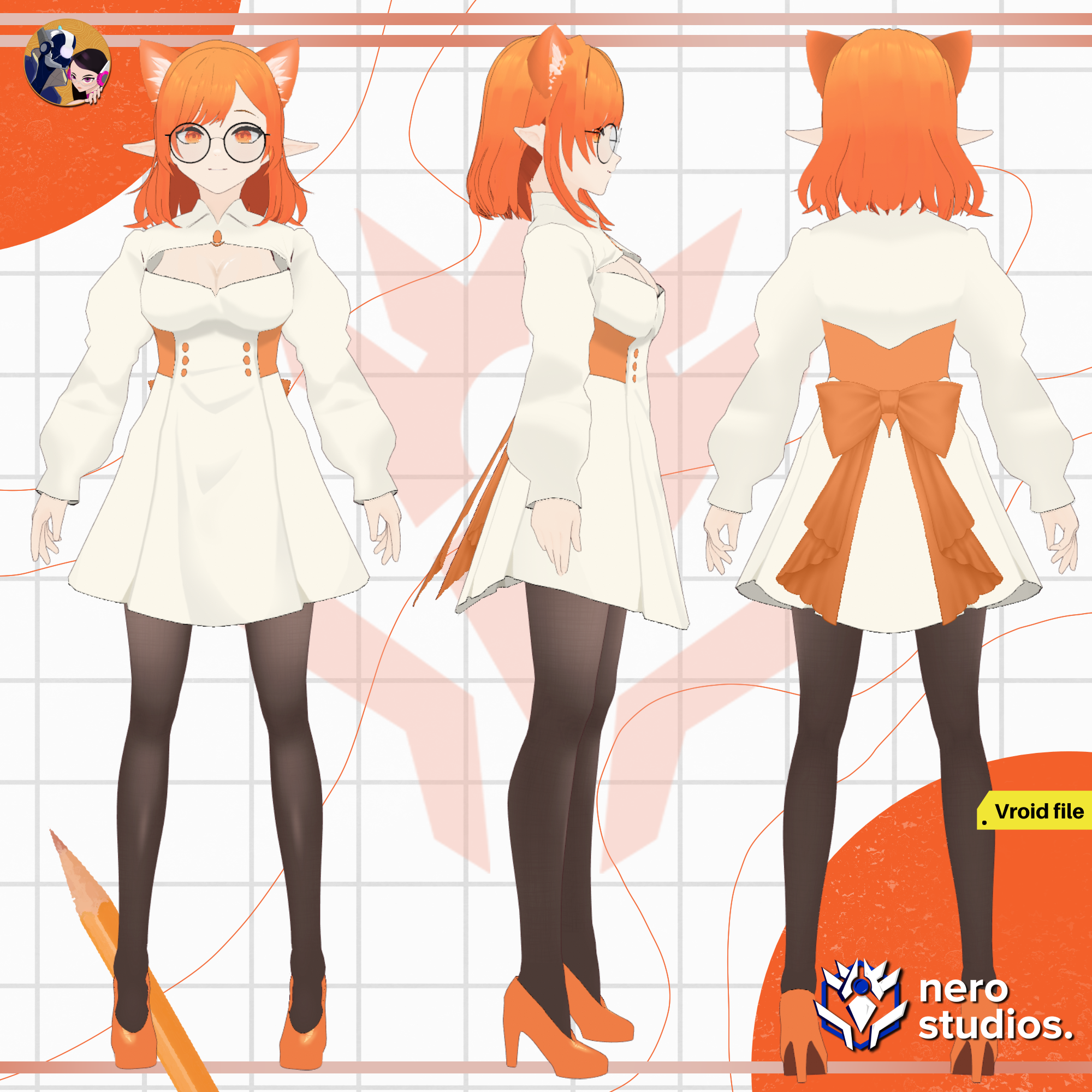 CAT GIRL VTUBER MODEL, CAT EARS, VROID CLOTHES, VTUBER MODEL, VROID ...