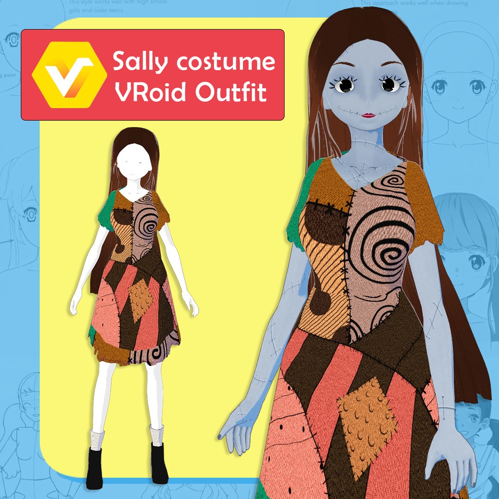 Sally Costume - Rex Mun VRChar - BOOTH